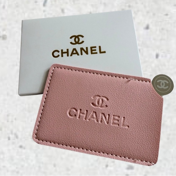 CHANEL | Accessories | Chanel Pink Mirror Card Holder Beauty Gift ...